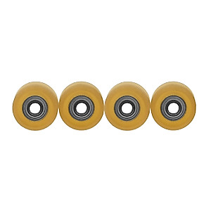 Teak Tuning Apex 61D Urethane Fingerboard Wheels - Mini Shorty Shape, 6.6mm Diameter - ABEC-9 Stealth Bearings - Made in The USA - Honey Colorway