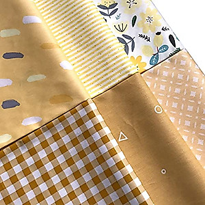 Gnognauq 6pcs 18 x 22 inches (46cmx56cm) Fat Quarters Quilting Fabric Bundles Quilting Fabric for Scrapbooking Cloth Sewing DIY Crafts Handmade (Yellow Series)