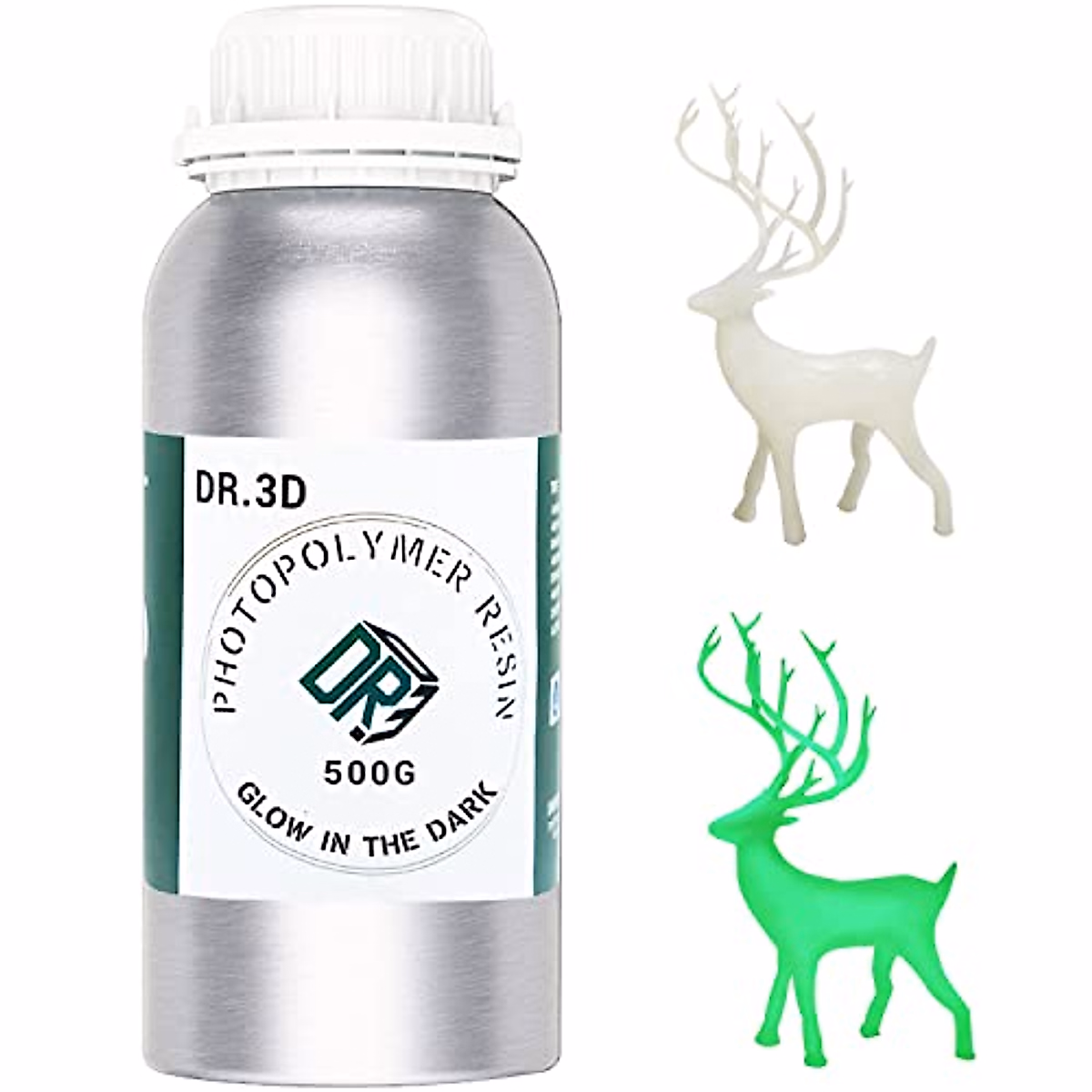 DR.3D 3D Printer Glow-in-The-Dark Resin for 3D Printing,405nm Low Oder 3D Resin Glow in The Dark, 500g