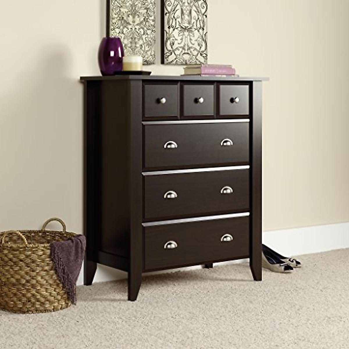 Sauder Shoal Creek 4-Drawer Chest, Jamocha Wood finish