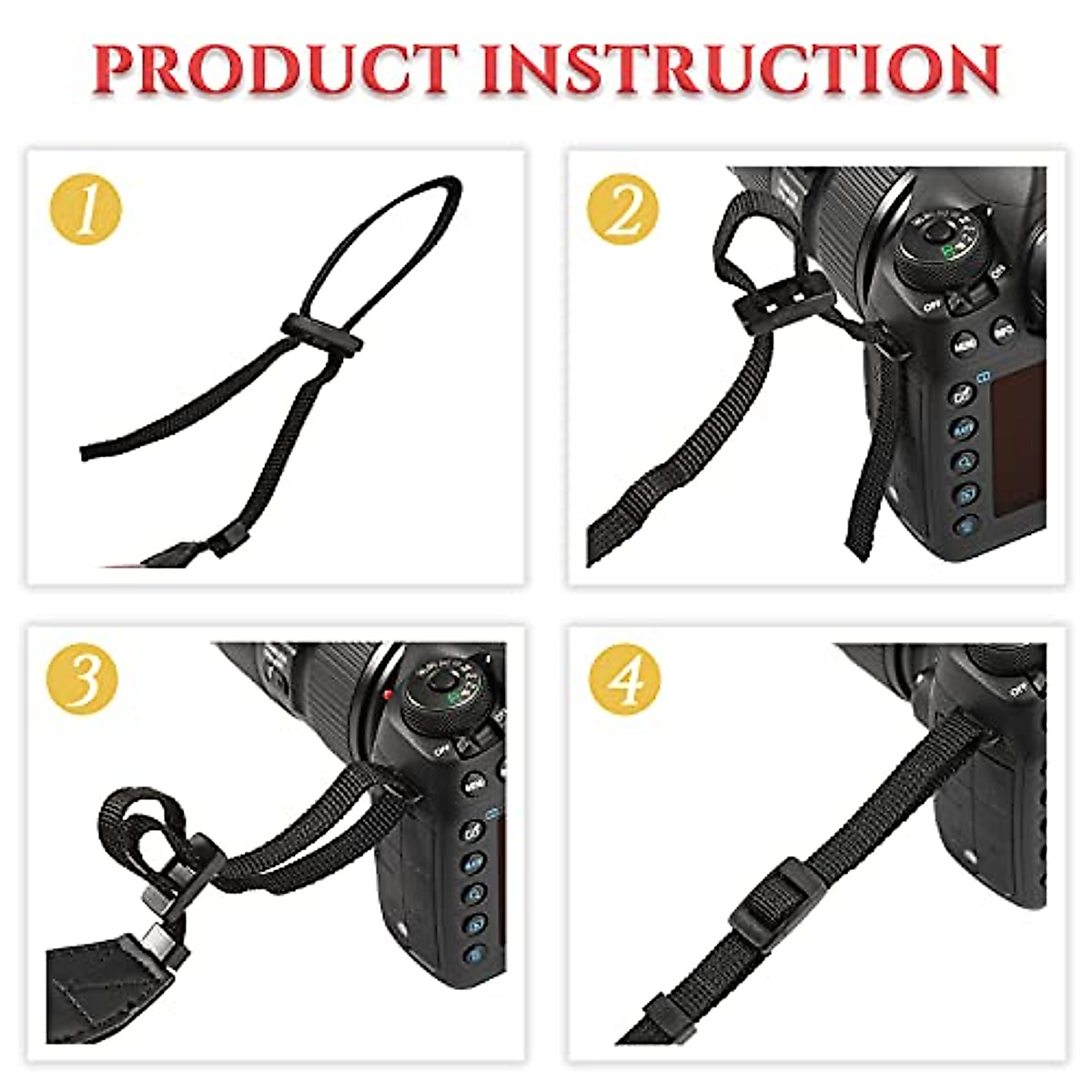 Saintrygo 4 Pieces Woven Vintage Camera Strap for All DSLR SLR Camera Universal Neck Shoulder Strap for Men Women Photographers, 4 Styles