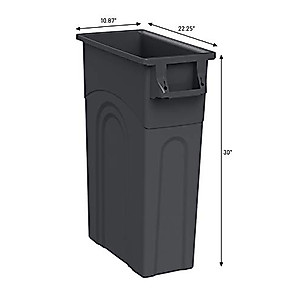 United Solutions Highboy Waste Container, Space Saving Profile & Easy Bag Removal for Indoor or Outdoor use, Black (TI0032)