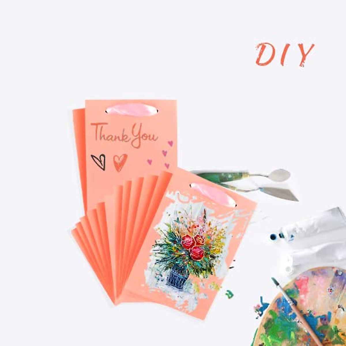 Dasofine Pink Gift Bags 12 Pack 5.03‘’ × 2.36‘’ × 7.40‘’ Small Gift Bags Paper Party Favor Bag with Handle, Retail Bag for Shopping, School, Office