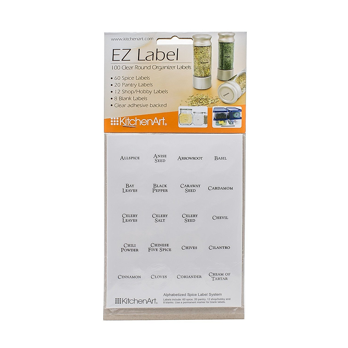 KitchenArt EZ Spice Label Set, 100-Piece