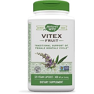 Nature’s Way Vitex Fruit, Traditional Support of Monthly Cycle*, Vegan, Non-GMO, 320 Capsules