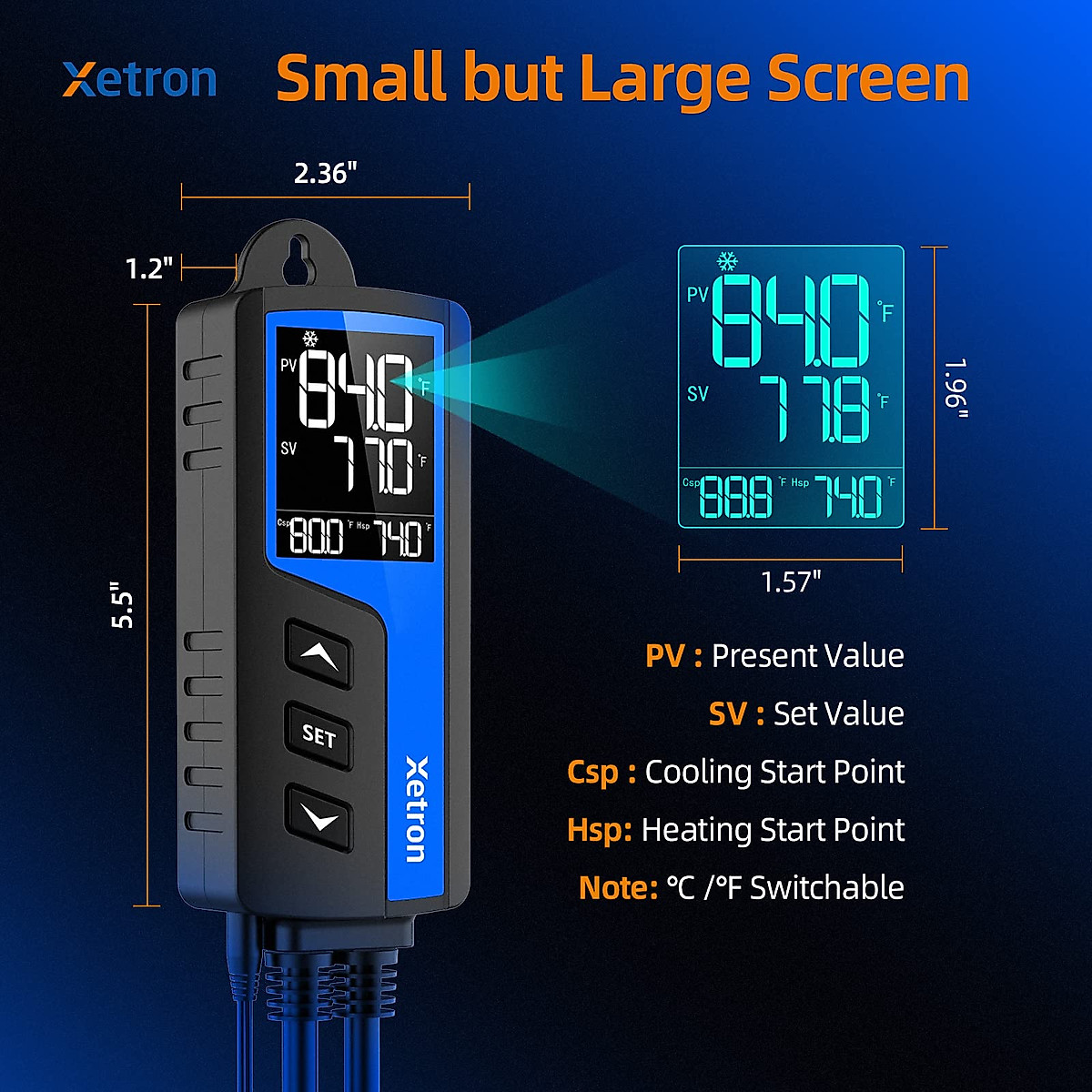 Xetron Temperature and Humidity Controller 110V 10A Digital Humidistat Thermostat Controller Pre-Wired Outlet for Fan Seed Fermentation Reptiles Heater, STC-1000ProTH NoAPP