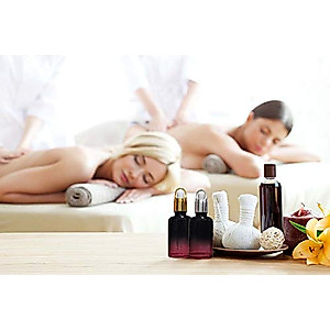 RORANIC Eye Dropper Bottles 1oz,Black Rose Red Mixed Oval Glass Bottle Travel Size 30ml 6 Pack with Golden & Silver Caps for Cosmetic Sample Container for Essential Oils,Perfume (Black Rose Red)