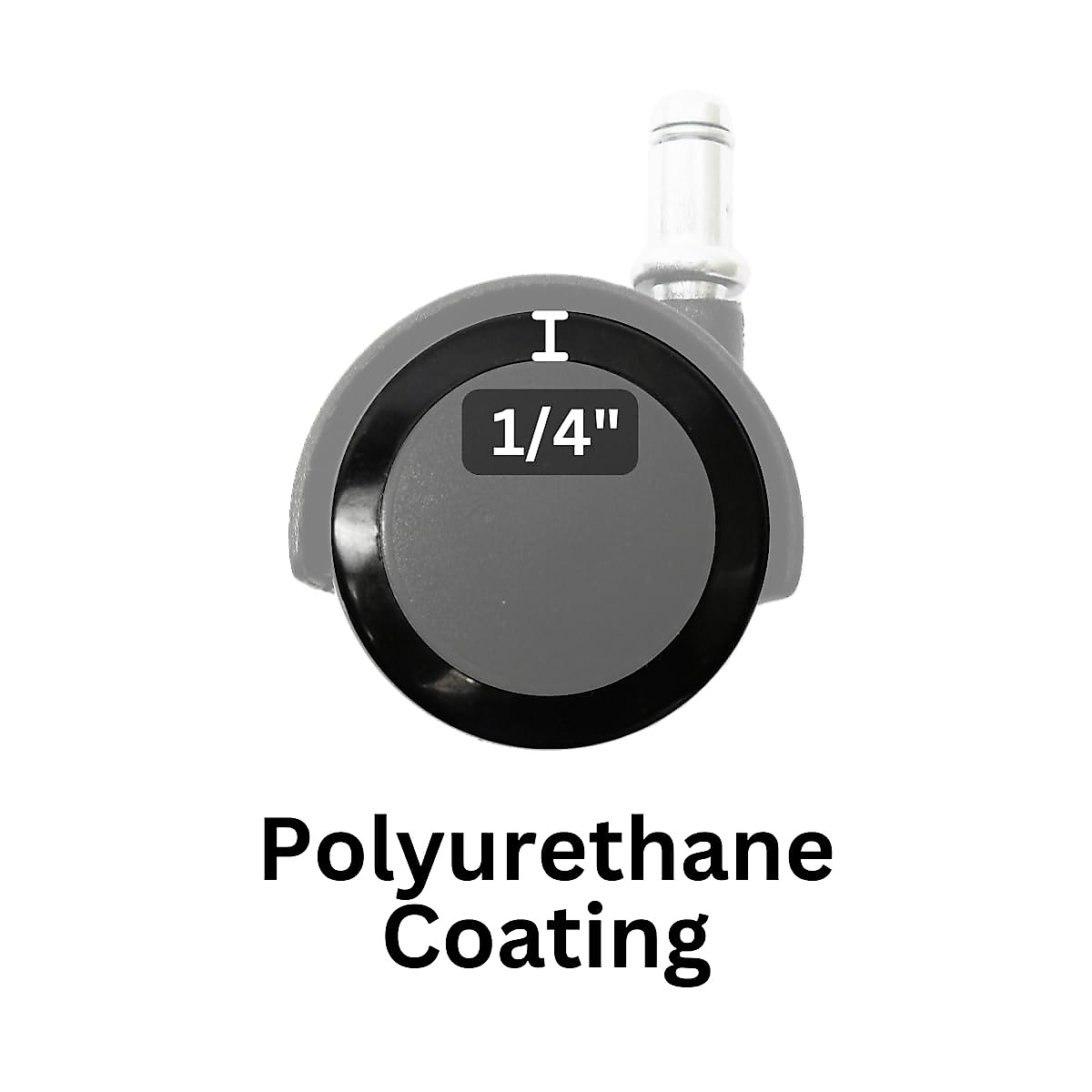 Chromcraft Polyurethane Soft Tread Replacement Casters - Softer Casters for Wood or Tile Floors (4)