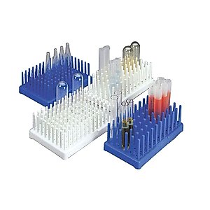 Nalgene 5977-0013 White Polypropylene Test Tube Peg Rack for 13mm Test Tubes, White (Pack of 2)