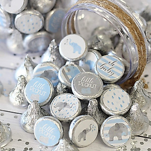 Blue Elephant Baby Shower Favor Stickers - 180 Labels