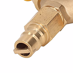 Bediffer Grill Y Connector, Leak Free 1/2 Inch Brass Rubber Two Way Gas Splitter Wear Resistance for Patio Heaters for Patio Fire Pits