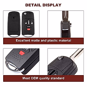 ANGLEWIDE Car Key Fob Keyless Entry Remote SHELL CASE Replacement for 08-12 for Mitsubishi Eclipse Galant Lancer (FCC 6370A477) 4 Buttons 2pad