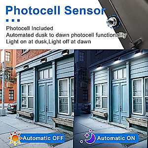 100W LED Full Cut Off Wall Pack Light with Dusk to Dawn Photocell,14000LM Outdoor Wall Light (450W Equiv.) 5000K Commercial Wall Pack Light, IP65 Waterproof UL & DLC Listed