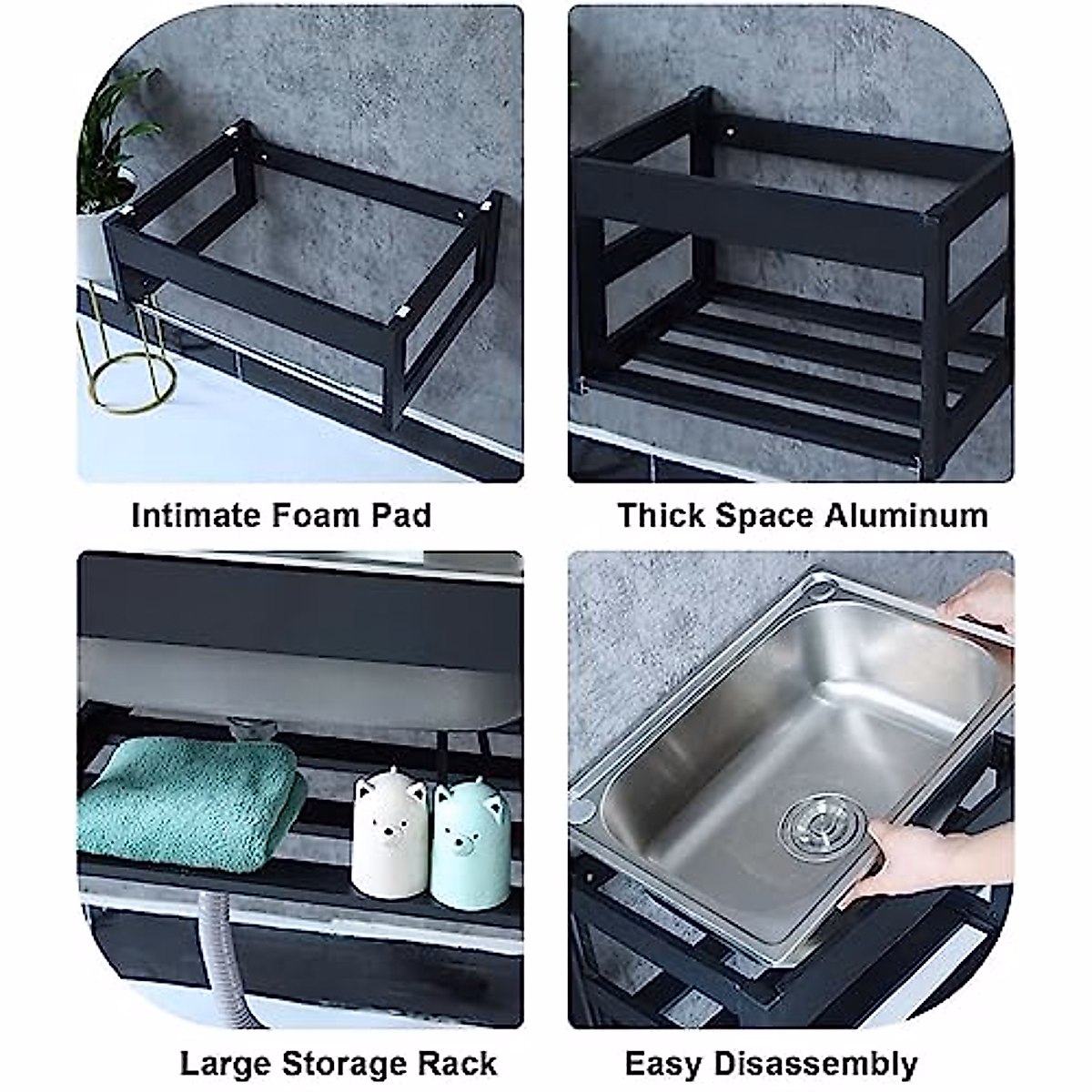 ZTGL Stainless Steel Commercial Sink Single Bowl Wall Mount Sink Rectangular with Pull-out Faucet and Storage Shelves Free Standing Utility Sink for Restaurant Kitchen Laundry Garage,58x43cm