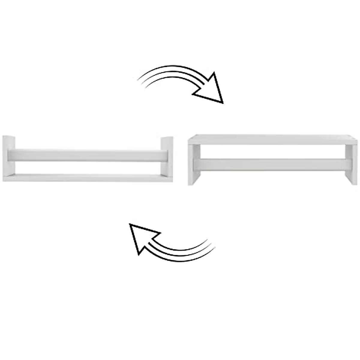 Ballucci Set of 2 Wall Mount Bookshelves, Wood Floating Wall Shelves with Towel Bar Rack for Nursery, Kitchen, Living Room, Bedroom, Bathroom, Office; 23 Inch - White