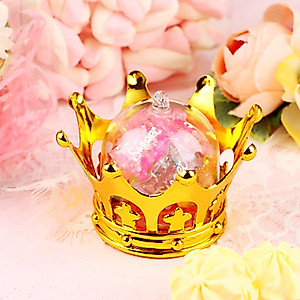 18 Pcs Gold Fillable Crown with Dome Mini Plastic Crown Decoration Candy Gift Boxes Fillable Decorative Crown Party Favor Box Crown Candy Containers for Baby Shower Birthday Wedding Party Supplies
