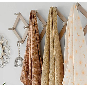 Little Jump 3 Pack Muslin Swaddle Blankets -Boho Baby Blanket Neutral for Boys & Girls- Large 47 x 47 inches,Swaddle Blankets Muslin Receiving Blanket Wrap (3 Pack Sunshine & Moon)