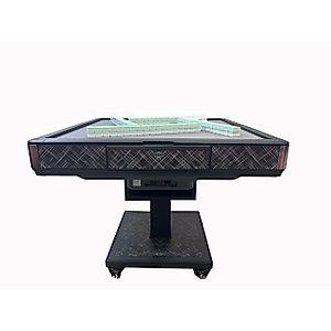 USA MJ Table 40mm Folding Automatic Mahjong Table with Wheels Drawers, Comes 2 Sets Tiles (Blue & Green) & 1 Table Dust Cloth Save Time Play More!! 40mm 中号麻將牌