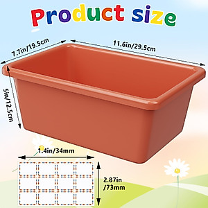 Huwena 6 Pcs Plastic Cubby Bins for Classroom 11.6x7.7x5 Inch Book Bins with Self Adhesive Labels Classroom Storage Containers for Book Library School Organization Office Home