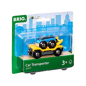 BRIO World 33577 - Car Transporter - 2 Piece Wooden Toy Train Set | Child's Imagination Igniter | FSC Certified | Ideal for Kids Ages 3+