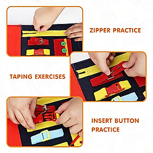 TOY Life Busy Board - Montessori Busy Board for 3 4 5 6 Year Old - Sensory Board Toys for Toddler - Activity Board - Montessori Toys - Educational Early Learning Toys - Travel Toys Toddler Busy Board