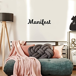 Vinyl Wall Art Decal - Manifest - 7" x 26" - Modern Inspirational Cute Word Quote Sticker for Kids Room Living Room Home School Classroom Bedroom Mirror Decor (Black)