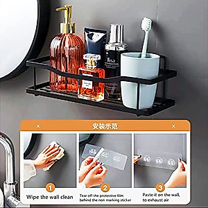 NEFISE 3 Pack Corner Shower Caddy Shower Shelf Adhesive Shower Rack with Hooks,Shower Organizer for Bathroom Toilet Kitchen, Shower Storage for 90° Wall (3-PACK)