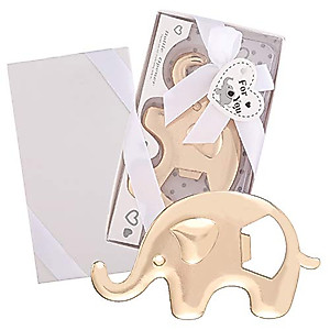 Pack of 16 Bottle Opener Baby Shower Party Favor for Guests Elephant Shaped Bottle Opener Baby Shower Favors Birthday Bridal Shower Souvenirs Wedding Favor Gift (White Elephant, 16)
