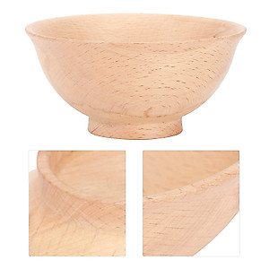 Qioniky Wooden Salad Bowl, Salad Bowls, Durable for Outdoor Camping Restaurant Kitchen(11.5 * 5.5 Beech Plum Blossom Reverse Bowl)