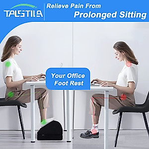 TALSTILA Foot Rest for Under Desk at Work, Office Desk Accessories - Foot Stool, Ergonomic Adjustable Memory Foam Footrest, Under Desk Footrest, for Office Desk & Office Chair - Back & Leg Pain Relief