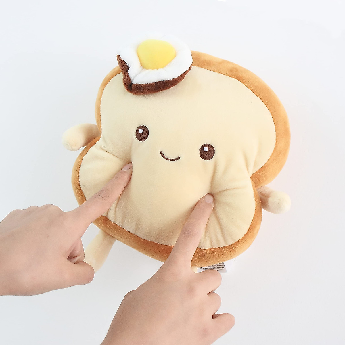 PLAYNICS Toast Bread Stuffed Plush Pillow,Big Hugging Chubby Plushie Toys,Soft Sofa Cushion for Kids Adults Gift Room Decor (Dark Brown, 9.8 inches)