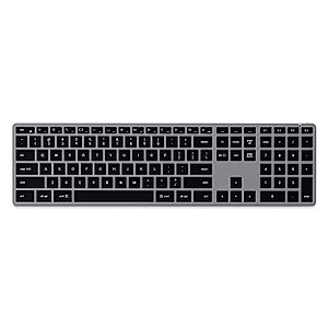 Satechi Slim X3 Bluetooth Backlit Keyboard with Numeric Keypad – Illuminated Keys & Multi-Device Sync – for M2/ M1 MacBook Pro/Air, M2/ M1 iPad Pro/Air, M2 Mac Mini, iMac M1 (Space Gray)