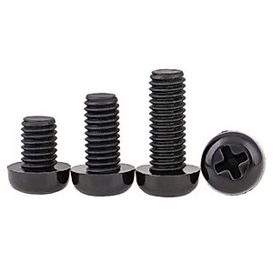 M6 / 6mm Black Nylon Pan Round Head Phillips Screws Plastic Machine Screws (10Pcs, M6 x 20 mm)