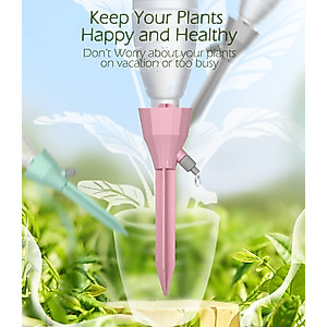 Aroma Season Self Watering Spikes - 8 Pcs Plant Waterer with Slow Release Control Valve - Automatic Watering Drip System Plant Watering Devices for Vacation and Indoor Outdoor Potted Plants