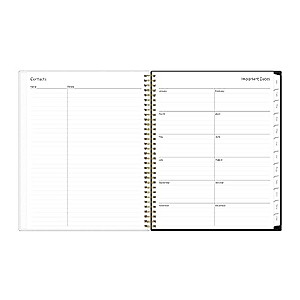 Blue Sky 2024 Weekly and Monthly Appointment Book and Planner, 8.5" x 11", Frosted Cover, Wirebound, Sheridan Black (137277-24)