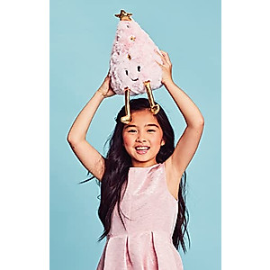 iscream Kawaii Furry 11.5" x 7.5" Holiday Tree Embroidered Accent Embellished Pillow