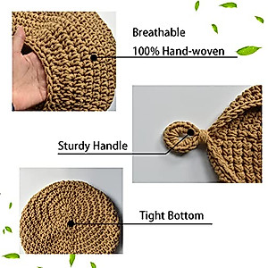 Anraja Hanging Fruit Basket For Kitchen Wall, Teardrop Garlic Storage Organizer, Decor Home, Boho Plant Holder, Set Of 3, Wheat