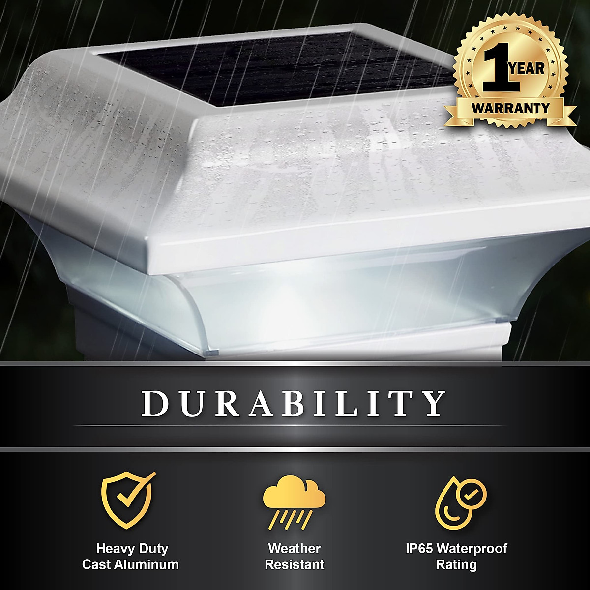 Classy Caps SLO82W Imperial Solar Post Cap - Fits 2" x 2", 2.25" x 2.25", 2.5" x 2.5" Posts - White Powder Coated Aluminum