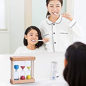 Sand Timers 1/3/5 Minute Brushing Timer Hourglass Visual Timer for Kids, Tooth Brushing Sand Timer Kitchen Timer Time Out Timer for Time Management in Games Cooking (White Black)