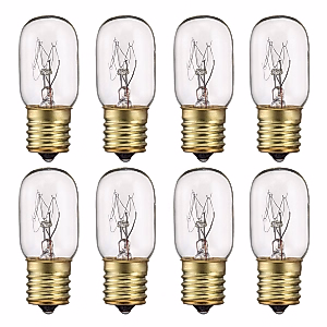 40 Watt Appliance Light Bulb,High Temp Resistance Microwave Oven Bulb, E17 Indicator Intermediate Base T8 Tubular Incandescent Light Bulbs,Dimmable (Pack of 8)