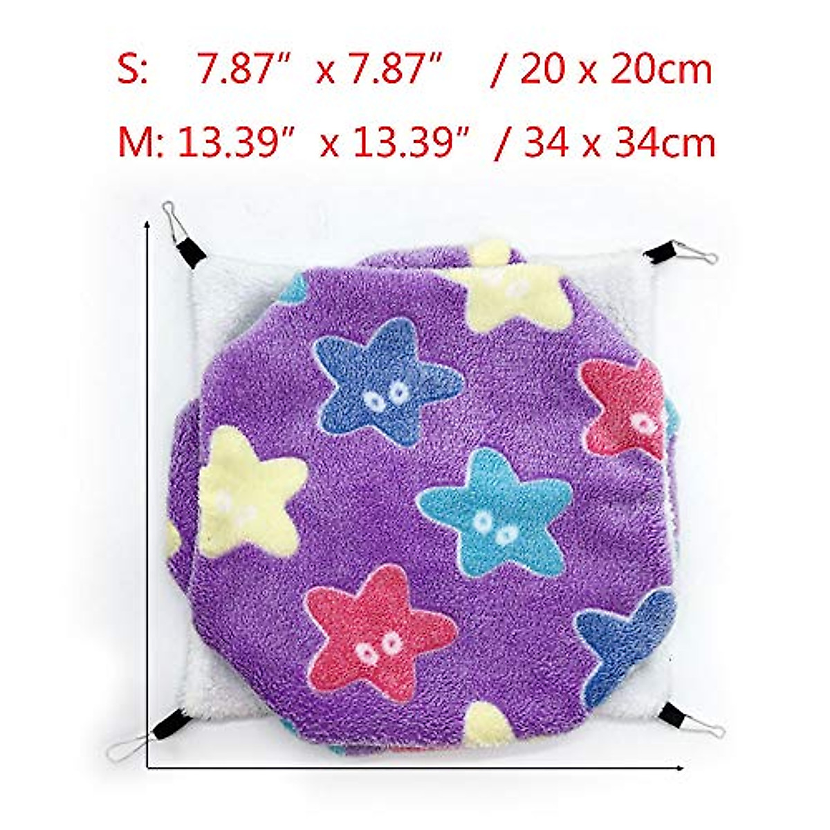 Oncpcare Small Pet Cage Hammock, Bunkbed Sugar Glider Hammock, Guinea Pig Cage Accessories Bedding, Warm Hammock for Parrot Ferret Squirrel Hamster Rat Playing Sleeping