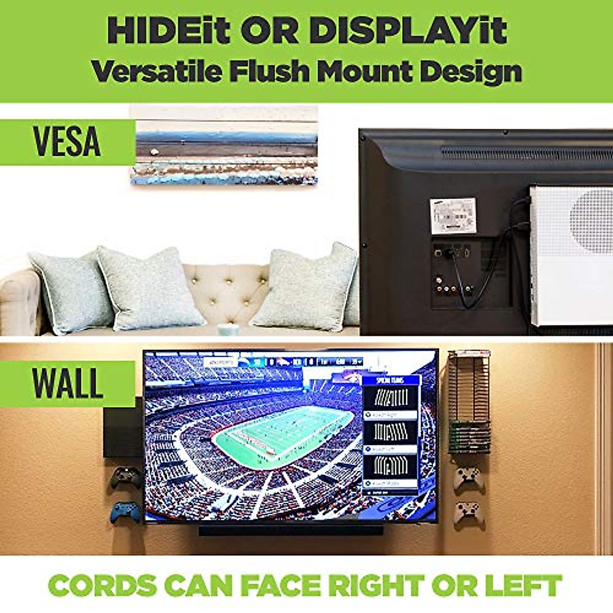 HIDEit Mounts X1S Wall Mount for Xbox One S - Patented in 2019, Made in USA - Steel Mount for Xbox One S to Safely Store Your Xbox One S on Wall Near or Behind TV