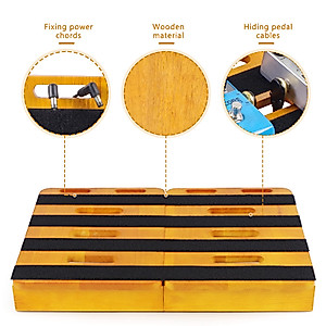 Pedalboard, Wooden Guitar Effects Pedal Board 17.3"x11.8", Removable & Easy to Carry, with Cable Supply Pedalboard Set Guitar Accessories (Removable)