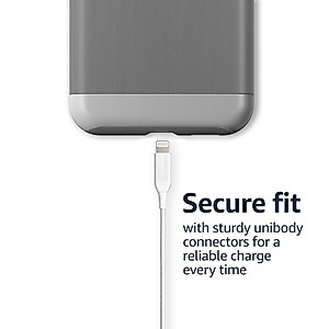 Amazon Basics 2-Pack USB-A to Lightning ABS Charger Cable, MFi Certified Charger for Apple iPhone 14 13 12 11 X Xs Pro, Pro Max, Plus, iPad, 6 Foot, White