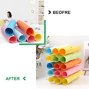 AOFLLU Vinyl Roll Holder, 20-Holes Storage Organizer Acrylic Display Rack, Lightweight Sturdy Roll Keeper Holders for Art Craft Paper Room Decor, 2" Rolls, Clear