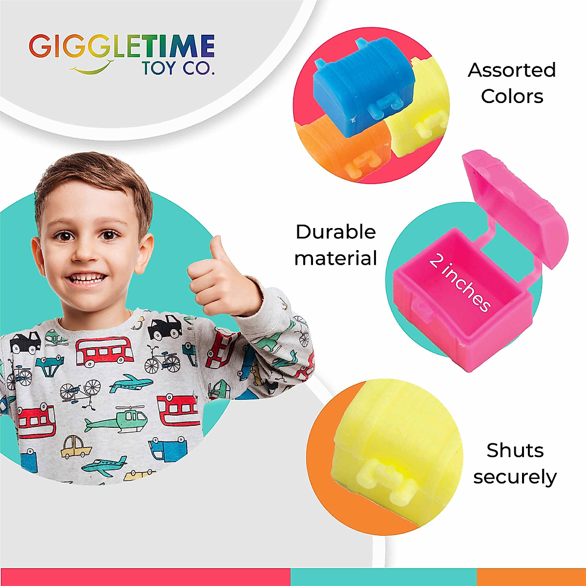 Giggle Time Schooltime Sparkles Tooth Holders for Kids at School .75 inch Box, Tooth Keep Chest Assortment, Tooth Holder For Baby Teeth, Party Favor, Piñata Stuffer, Dental Bag, Prizes - 144 Pcs