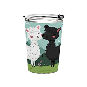 Wassud Cartoon Alpaca 20 oz Tumbler with Lid and Straw Stainless Steel Double Wall Vacuum Tumblers Insulated Travel Coffee Mug for Cold and Hot Drinks