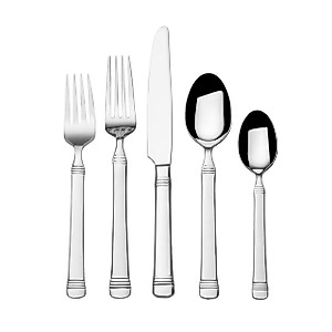 Fitz & Floyd Fitz and Floyd Everyday Bistro Band Silverware 20 piece service for four,Gray,5286220