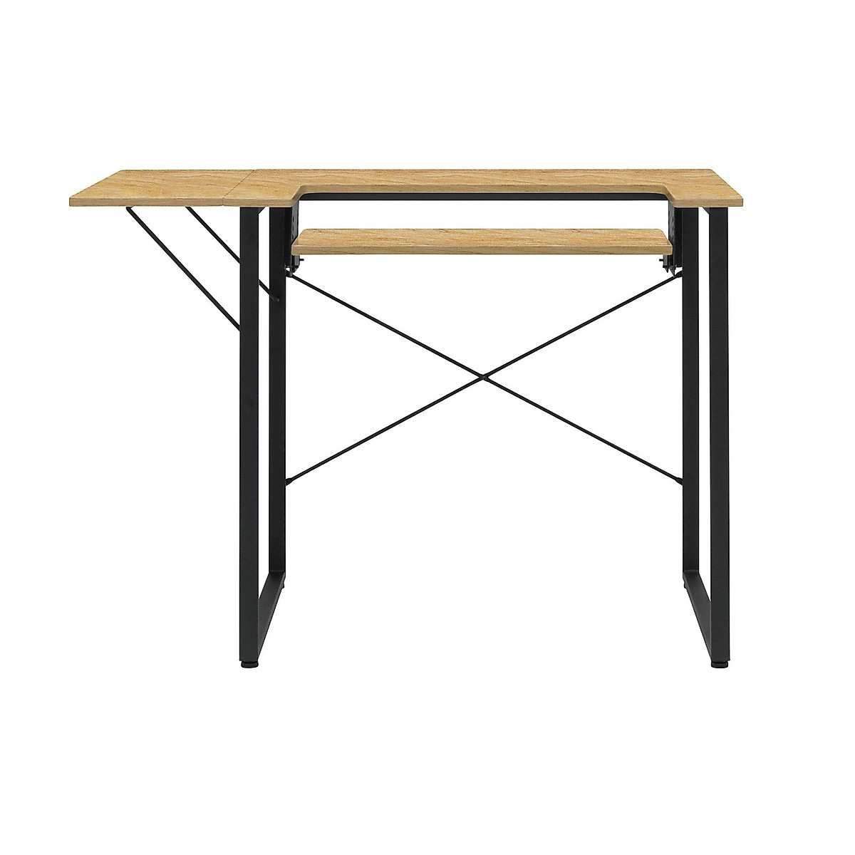 Sew Ready Dart Wood/Metal Multipurpose Machine Table Workstation Desk with Folding Top for Crafts, Sewing, Computers, Laptops, Games, Graphite/Ashwood, 41W