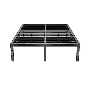 FUIOBYVV Full Size Bed Frame, 14 Inch Heavy Duty Metal Platform Bed Frame Full Support Up to 3500 lbs, No Box Spring Needed/No Shaking/Steel Slat Support/Noise Free/Easy Assembly